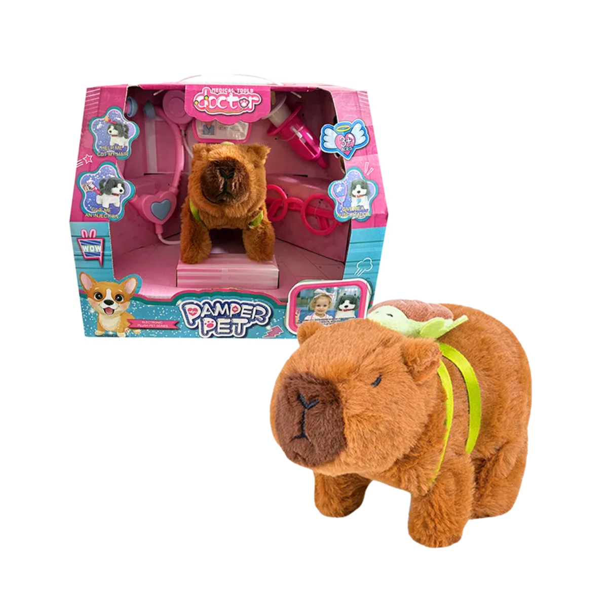 Peluche Capybara Doctor Mascota Con Movimiento Más Accesorios ...